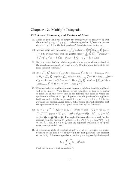Chapter 12. Multiple Integrals