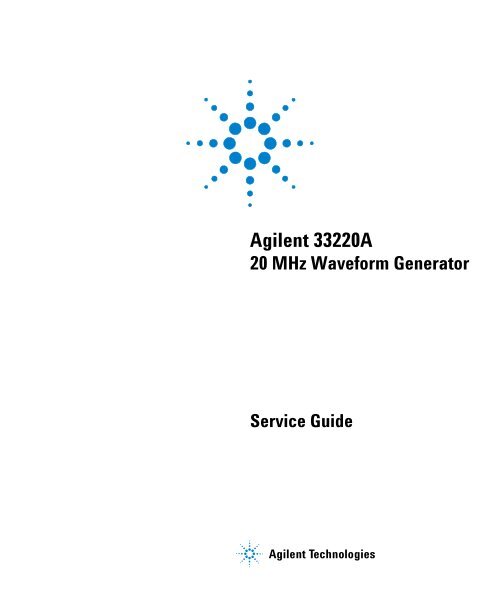 Agilent 33220A Service Guide - Agilent Technologies