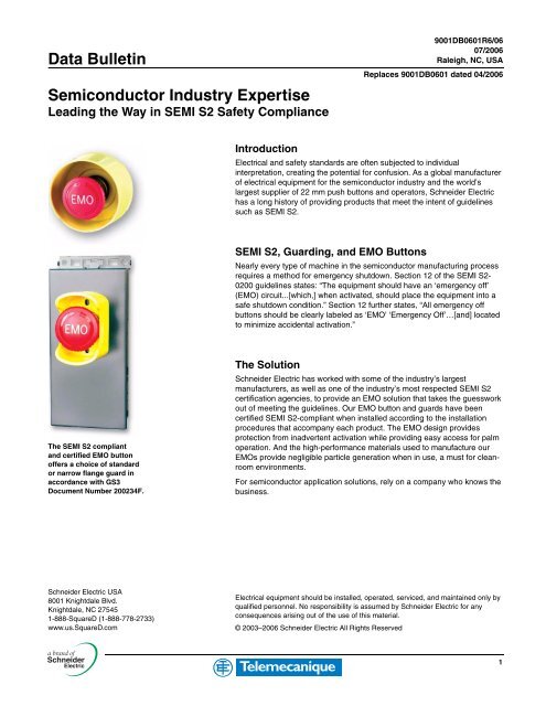 Leading the Way in SEMI S2 Compliance: EMO ... - Schneider Electric
