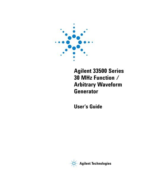 Agilent 33500 Series 30 MHz Function / Arbitrary Waveform ...