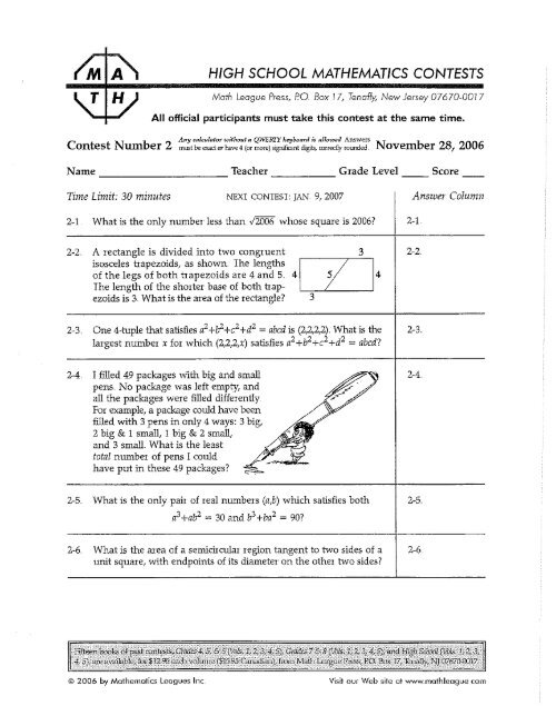 Math League Press Contest 2 pdf math-league-press-contest-2-pdf