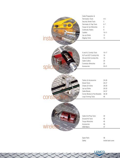 installation splicing construction wireless - Lemco Tool Corporation