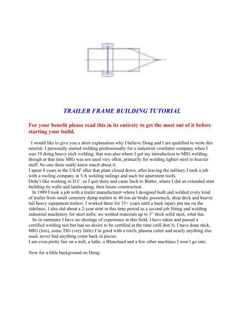 TRAILER FRAME BUILDING TUTORIAL
