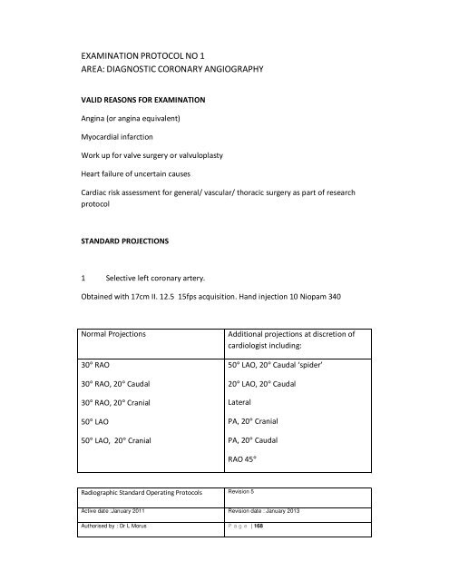 EXAMINATION PROTOCOL NO 1