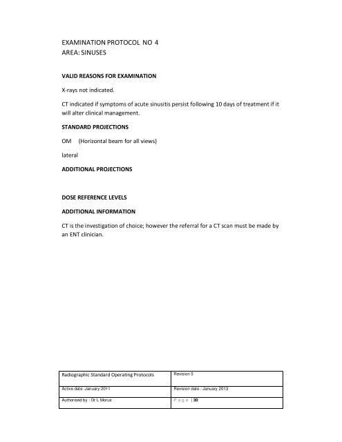 EXAMINATION PROTOCOL NO 4