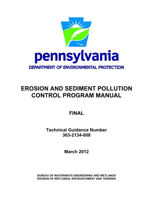 erosion and sediment pollution control program manual