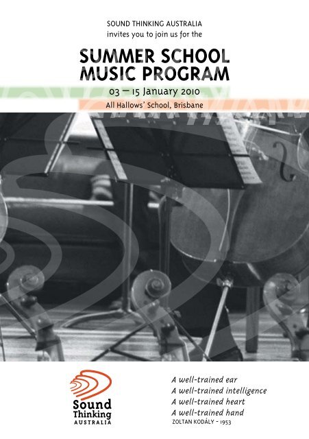 Summer School muSic Program - Sound Thinking Australia