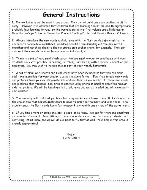 Sounds Fun Phonics Workbook - Vol. 1 - Heidi Songs