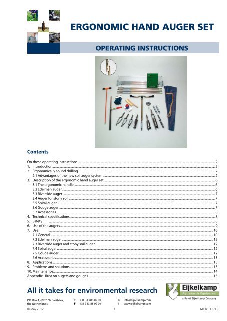 ergonomic hand auger set - Eijkelkamp Agrisearch Equipment
