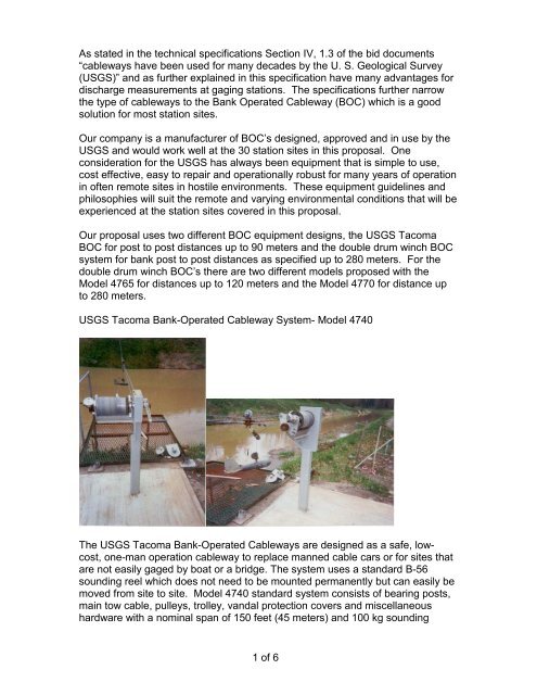 tacoma technical specifications - Rickly Hydrological Company