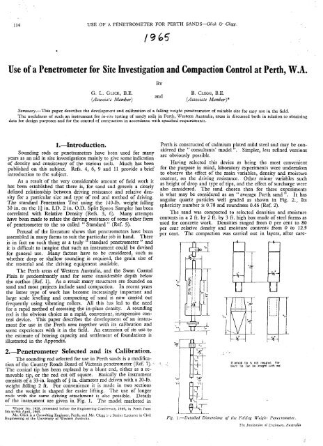 Perth Sand Penetrometer paper of 1965 by Glick