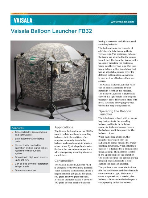 FB32 Datasheet in English (pdf, 253KB) - Vaisala