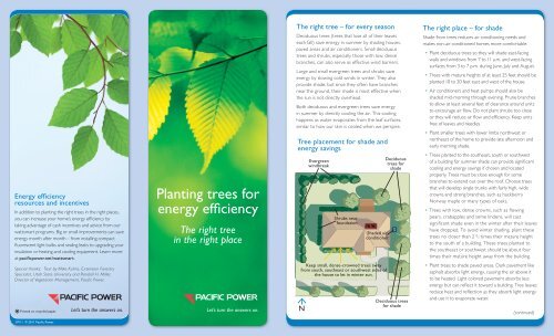 Planting Trees for Energy Efficiency Brochure - Pacific Power
