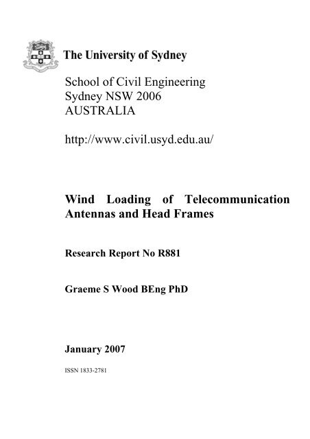 Wind Loading of Telecommunication Antennas and Head Frames