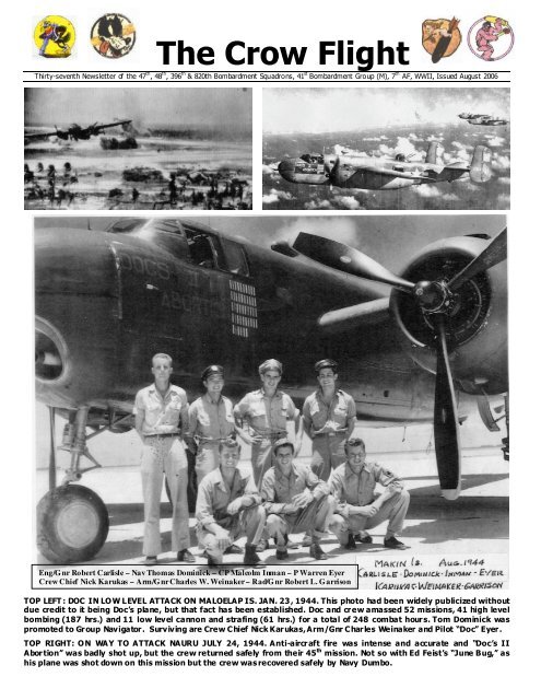 "The Crow Flight" # 37 - Aug, 2006 - 41 st Bomb Group