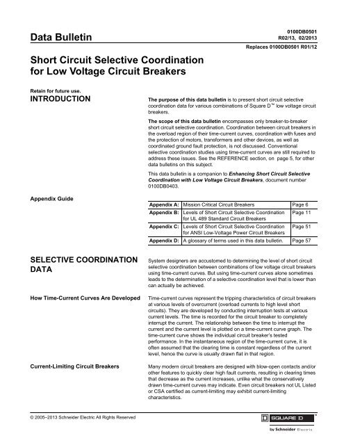 Short Circuit Selective Coordination for Low ... - Schneider Electric