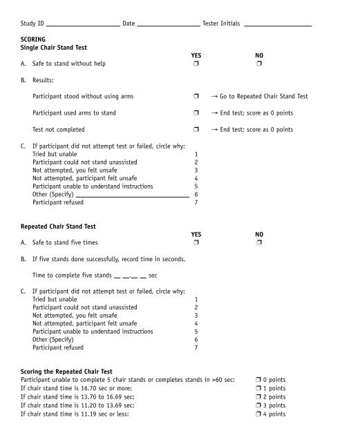 Study ID Date Tester Init
