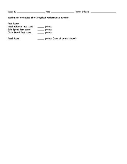 Study ID Date Tester Init