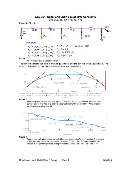 Open- and Short-circuit Time Constants