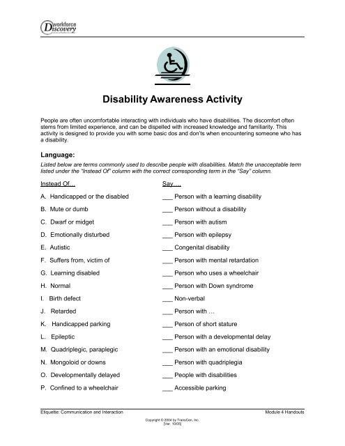 Module 4: Handouts in PDF - TransCen Online