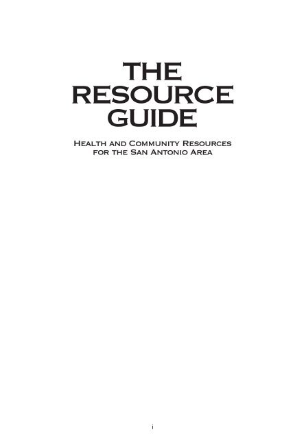 THE RESOURCE GUIDE - Bexar County