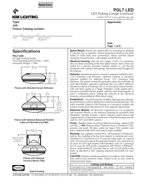PGL7 LED - Kim Lighting