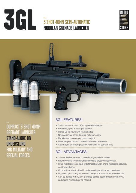 3 shot 40mm semi-automatic modular grenade launcher