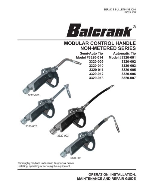 modular control handle non-metered series - Balcrank Products