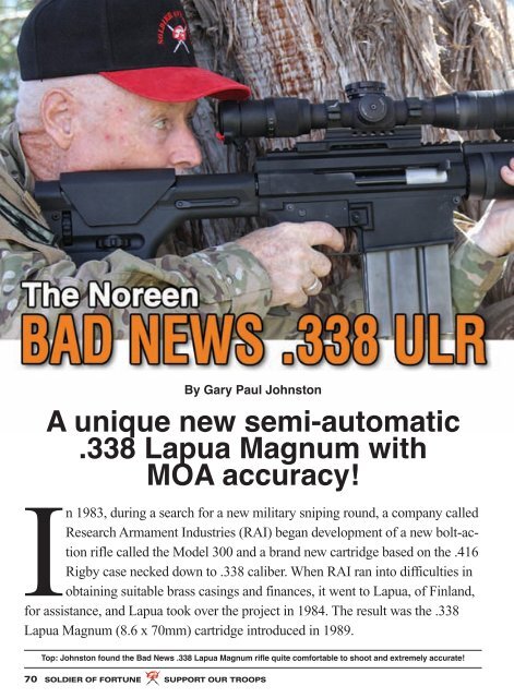 A unique new semi-automatic .338 Lapua Magnum with MOA ...