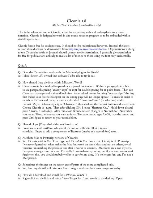 Instructions - Trecento