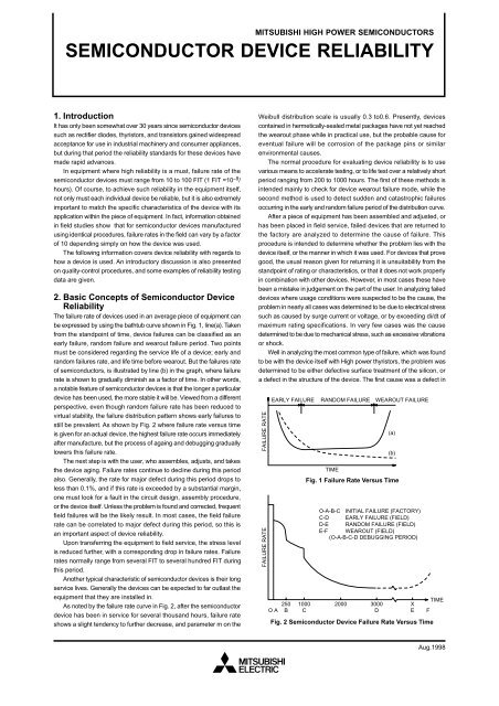 SEMICONDUCTOR DEVICE RELIABILITY - Mitsubishi Electric