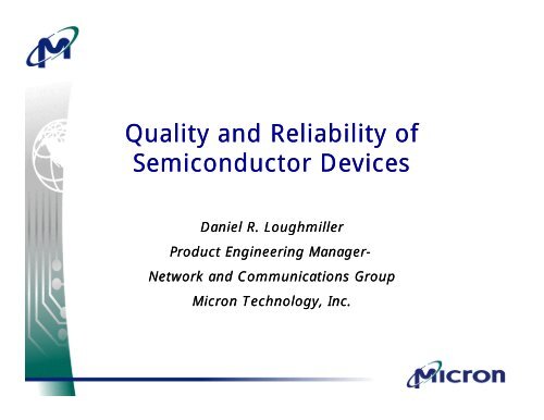 Quality and Reliability of Semiconductor Devices - Electrical and ...