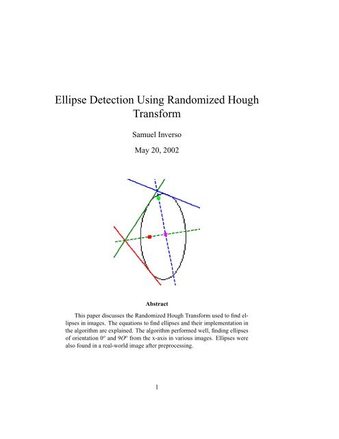 Ellipse Detection Using Randomized Hough Transform Sam Inverso
