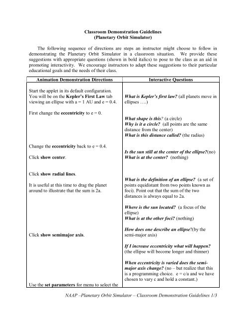 NAAP â€“Planetary Orbit Simulator - UNL Astronomy Education