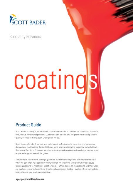 Coatings Product Guide. - Scott Bader South Africa