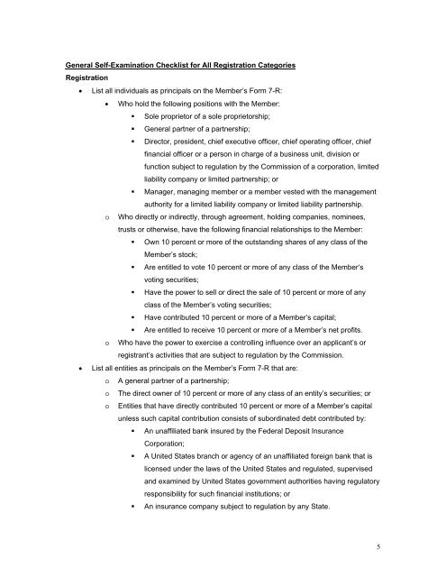 General Self-Examination Checklist for All ... - RCM Futures