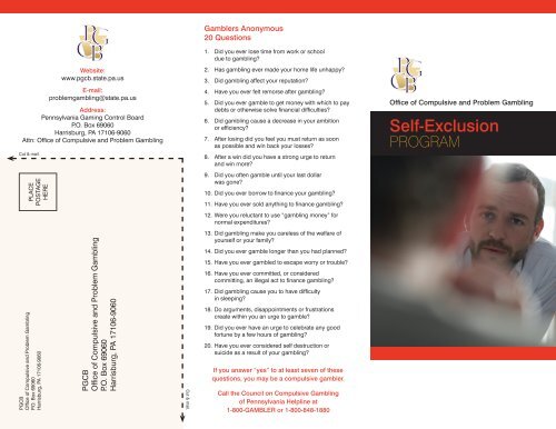 Self-Exclusion Program - Pennsylvania Gaming Control Board