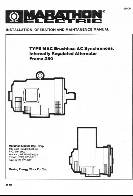 Installation, Operation & Maintenance Manual - Marathon Electric