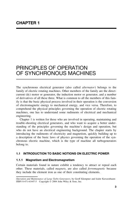 principles of operation of synchronous machines - Clark Science ...