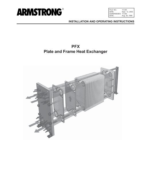 PFX Plate and Frame Heat Exchanger - Armstrong Pumps