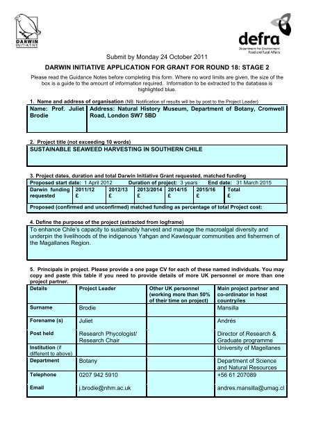 7.3 Seaweed Harvesting Chile Darwin Application - Falkland Islands ...