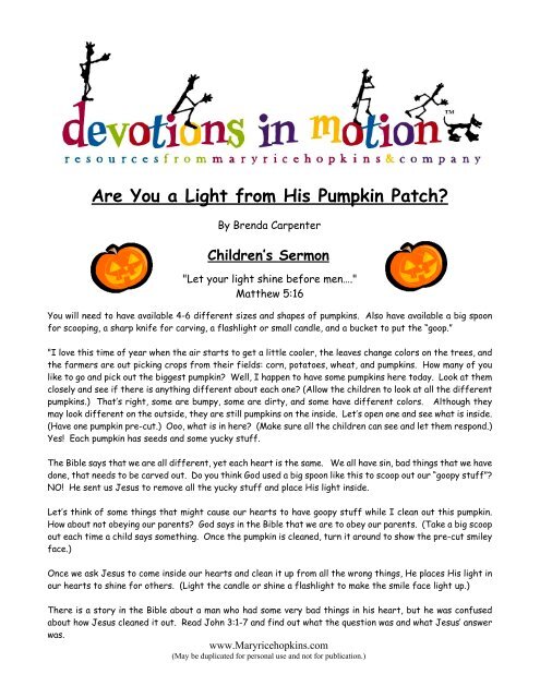 Pumpkins And Matthew 5 16