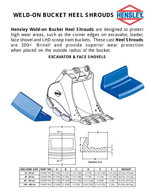 WELD-ON BUCKET HEEL SHROUDS - Hensley Industries, Inc.
