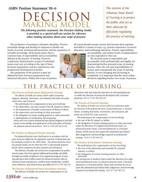Scope of Practice Decision Making Model - PDF - Arkansas State ... Scope of Practice Decision Making Model - PDF - Arkansas State ...
