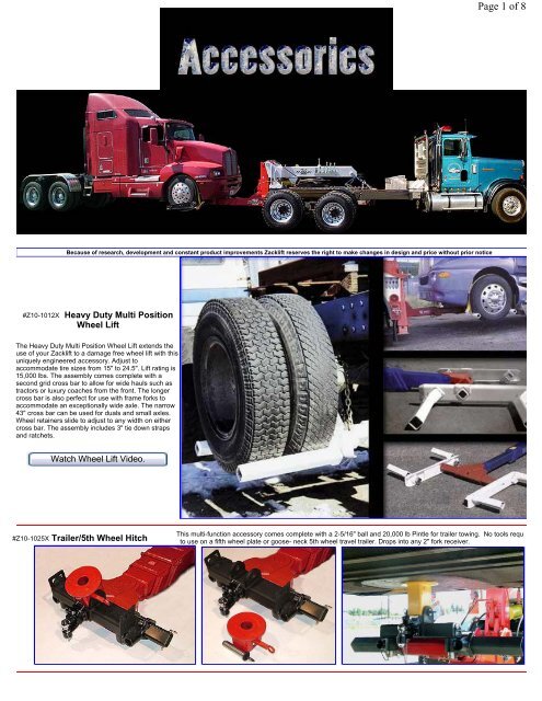 Heavy Duty Multi Position Wheel Lift - Zacklift