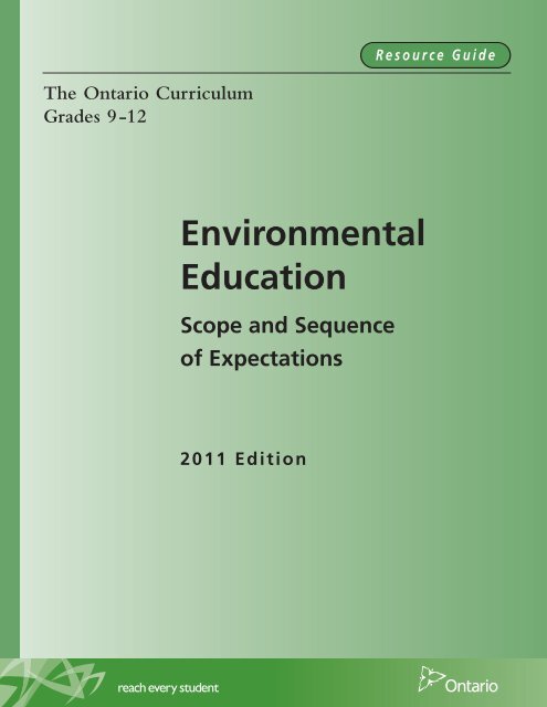 The Ontario Curriculum, Grades 9-12 - Ministère de l'éducation ...