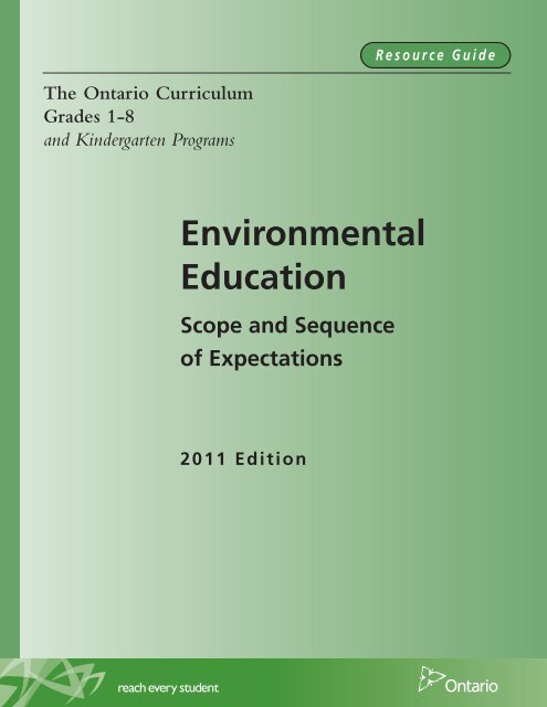The Ontario Curriculum, Grades 1–8 and Kindergarten Programs ...