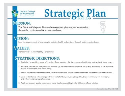 MISSION: STRATEGIC DIRECTIONS: VALUES: VISION: