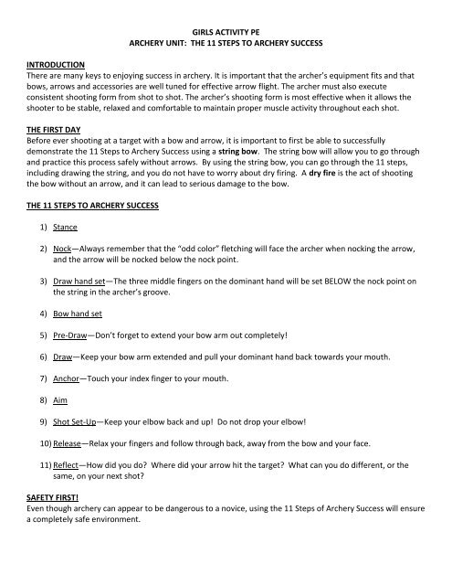 The 11 Steps to Archery Success