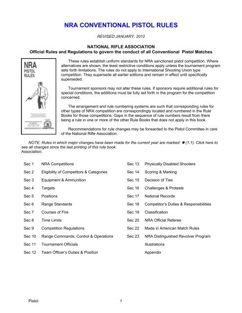 NRA Bullseye Pistol Rules - Emerald Empire Gun Club
